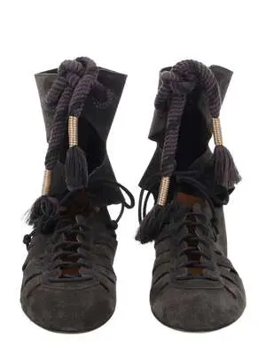 Isabel Marant Étoile Liade Suede Lace-up Boots - Black