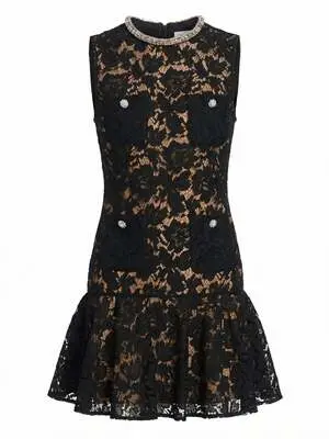 SELF-PORTRAIT Lace Crystal Mini Dress