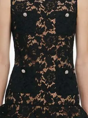 SELF-PORTRAIT Lace Crystal Mini Dress