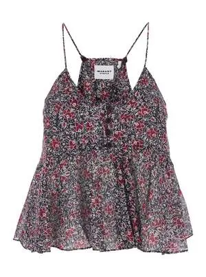 Isabel Marant Étoile Lirhetta' Floral Print Cotton Top - Multicolor