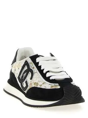 Dolce & Gabbana Dg Cushion Lace And Suede Sneakers