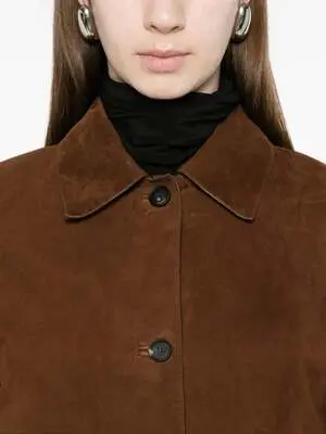 Tagliatore Cropped Suede Leather Jacket