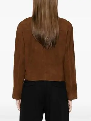Tagliatore Cropped Suede Leather Jacket