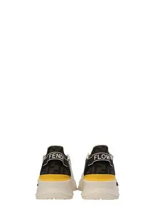 Fendi Flow Leather Sneakers With Embossed Logo - Multicolor