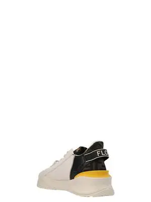 Fendi Flow Leather Sneakers With Embossed Logo - Multicolor