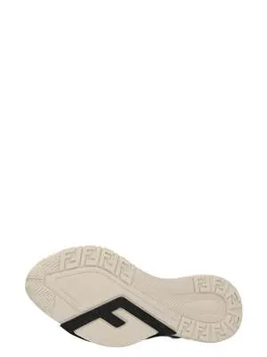 Fendi Flow Leather Sneakers With Embossed Logo - Multicolor