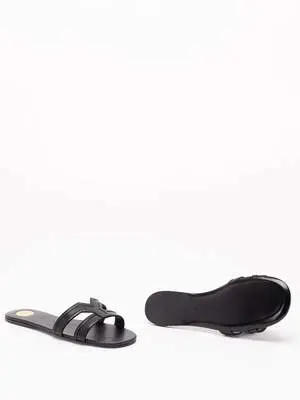 Saint Laurent Mabrouka Calf Leather Sandals - Multicolor