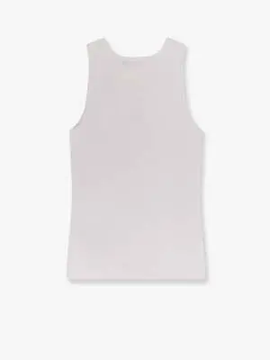 Dolce & Gabbana Ribbed Cotton Top With Dg Crystal Logo