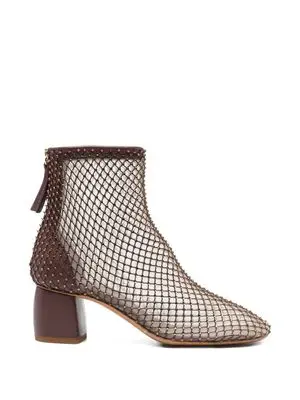 FORTE_FORTE FORTE FORTE Strass Mesh Ankle Boots Multicolor