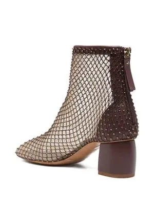 FORTE_FORTE Strass Mesh Ankle Boots - Multicolor