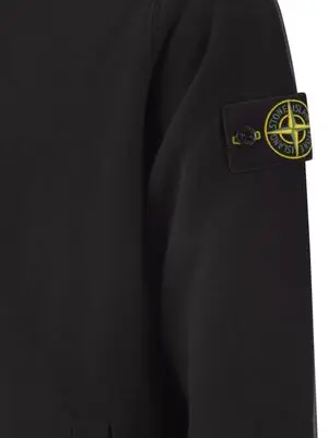 Stone Island Regular Fit Hooded Sweatshirt - Black