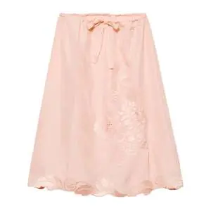 Prada Silk A-line Skirt With Embroidered Motif