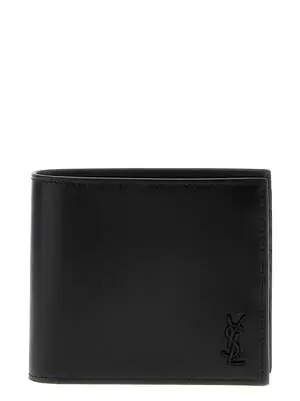 Saint Laurent Logo Leather Wallet - Black