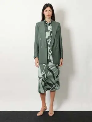 Max Mara Virgin Wool And Silk Double-breasted Blazer - Multicolor