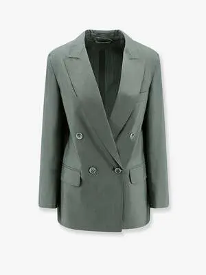 Max Mara MAX MARA Virgin Wool And Silk Double-Breasted Blazer Multicolor