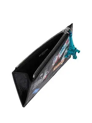 Balenciaga Cash Large Long Coin And Card Holder - Black