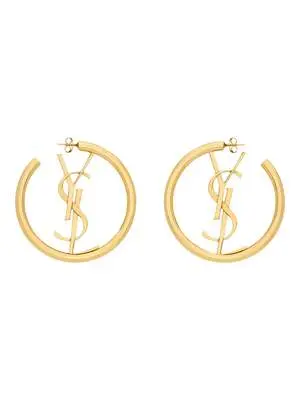 Saint Laurent SAINT LAURENT Cassandre Hoop Earrings In Metal Silver