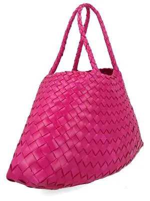 Dragon Diffusion Borsa Santa Croce Small Woven Leather Tote - Pink