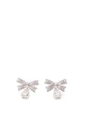 SELF-PORTRAIT Bow Crystal Drop Earrings - Multicolor