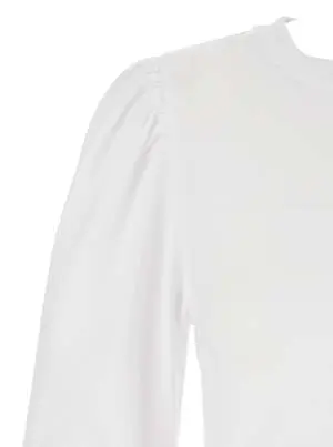 Isabel Marant Étoile Mylda Crew Neck Dress With Pleated Details In Cotton - White