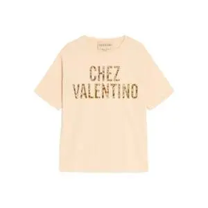 Valentino Garavani Short Sleeve Floral Print T-shirt - Cream