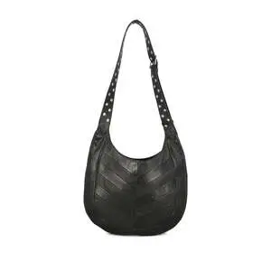 Valentino Garavani Leather Shoulder Bag With Stud Embellishments - Black