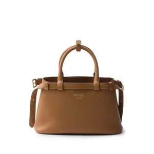 Prada Calf Leather Tote Bag - Brown