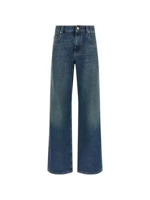 Brunello Cucinelli Denim Cotton Jeans With Monili Chain Detail
