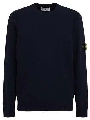 Stone Island Ribbed Cotton Crewneck Sweater - Blue