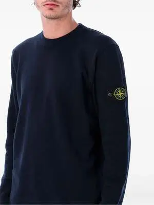 Stone Island Ribbed Cotton Crewneck Sweater - Blue
