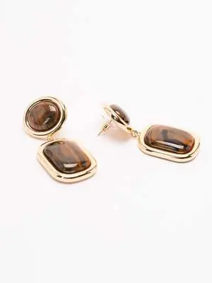 SELF-PORTRAIT Enamel Gold Tiered Earrings