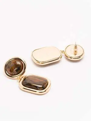 SELF-PORTRAIT Enamel Gold Tiered Earrings