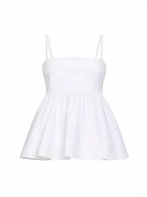 Jacquemus White The Traversin Peplum Camisole Top - Multicolor