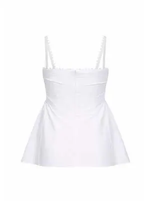 Jacquemus White The Traversin Peplum Camisole Top - Multicolor