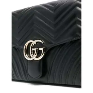 Gucci Leather Marmont Shoulder Bag - Black