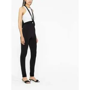 Attico High-waisted Skinny Cut Trousers With Chain Detail