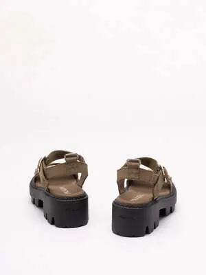 Prada Cotton Sandals With Buckled Ankle Strap