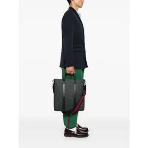 Gucci Gg Supreme Canvas Tote Bag - Black