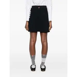 Thom Browne A-line Mini Skirt With Signature 4-bar Detail