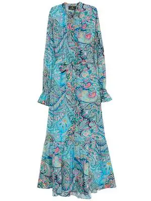 Etro Long Printed Dress - Blue