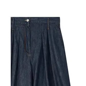 Dries Van Noten Wide Leg Pleated Silk & Nylon Trousers