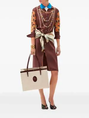 Versace Printed Silk Twill Mini Shirt Dress