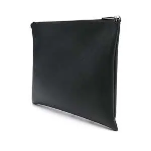 Fendi Calf Leather Embossed Logo Shoulder Bag - Black