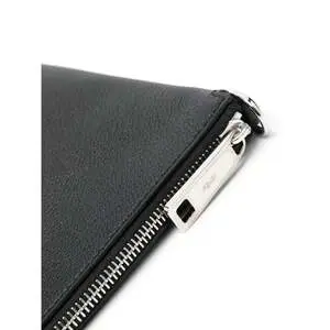 Fendi Calf Leather Embossed Logo Shoulder Bag - Black