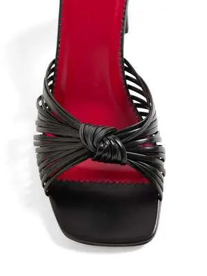 Valentino Garavani Leather Knot Detail Heeled Slides