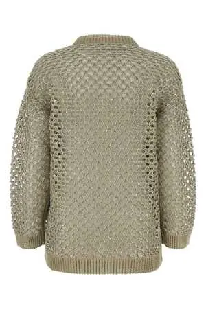 Valentino Garavani Embellished Crochet Sweater - Green