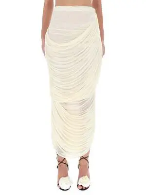 Magda Butrym Draped Midi Skirt - Cream