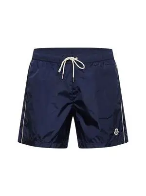 Moncler Navy Blue Nylon Logo Patch Swim Shorts
