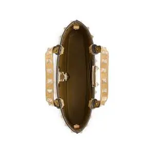 Valentino Garavani Rockstud Embellished Leather Tote Bag - Cream