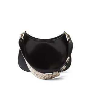 Prada Leather Shoulder Bag With Ayers-leather Detailing - Black